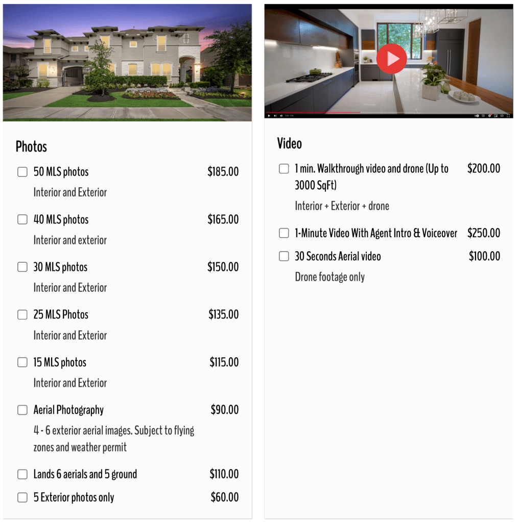 Services and Pricing – Real Estate Photography – Houston, Texas